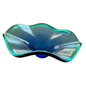 Murano | Art | Stunning Blown Art Glass Murano Cobalt Blue Teal Green ...